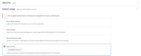 Configuring Radius Authentication With A Sign On Splash Page Cisco Meraki Documentation