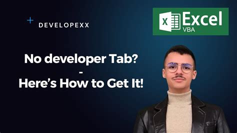 how to add the developer tab in excel quick and easy guide youtube