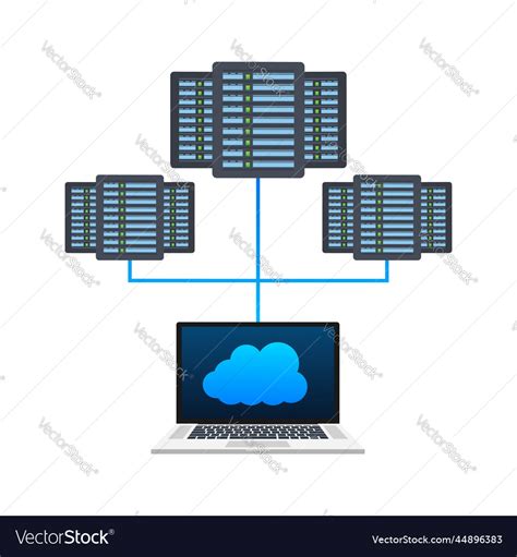 Distributed Database Data Storage Server Vector Image