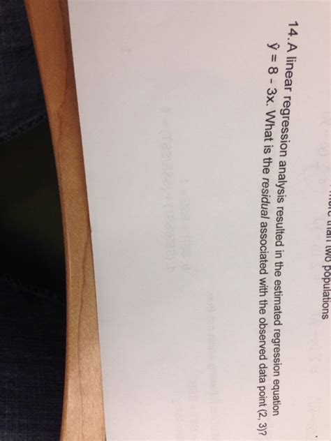 solved a linear regression analysis resulted in the