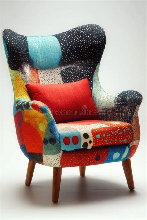 Colorful Patchwork Chair Stock Image Image Of Modern 362076503