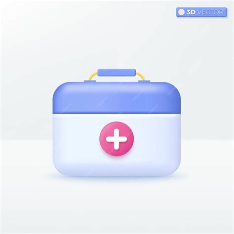 크로스 아이콘 기호 의료 상자 응급 약국 의료 의학 응급 처치 키트 개념 3d 벡터 격리 된 그림 디자인 만화 파스텔 디자인