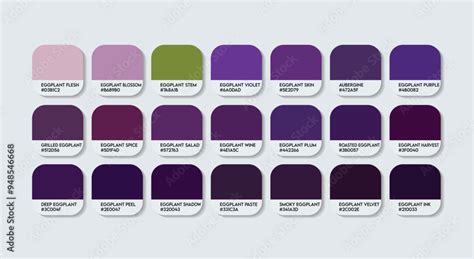 Eggplant Color Palette Eggplant Color Guide Palette With Color Names