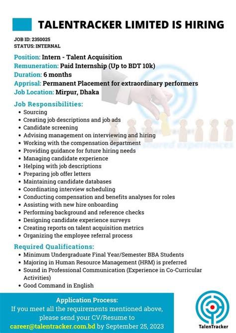 Mohibur Rahman On Linkedin Looking For Intern Talent Acquisition