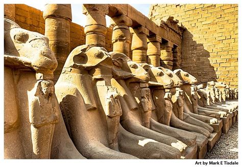 Rams Headed Sphinxes At Karnak Ancient Egypt Art Print