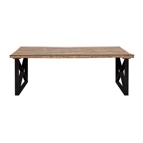 Get Noir Railway Sleeper Wood Large 22m Dining Table Pendle Village Furniture