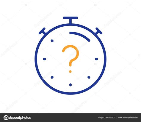 Quiz Line Icon Timer Question Mark Faq Time Symbol Colorful Stock