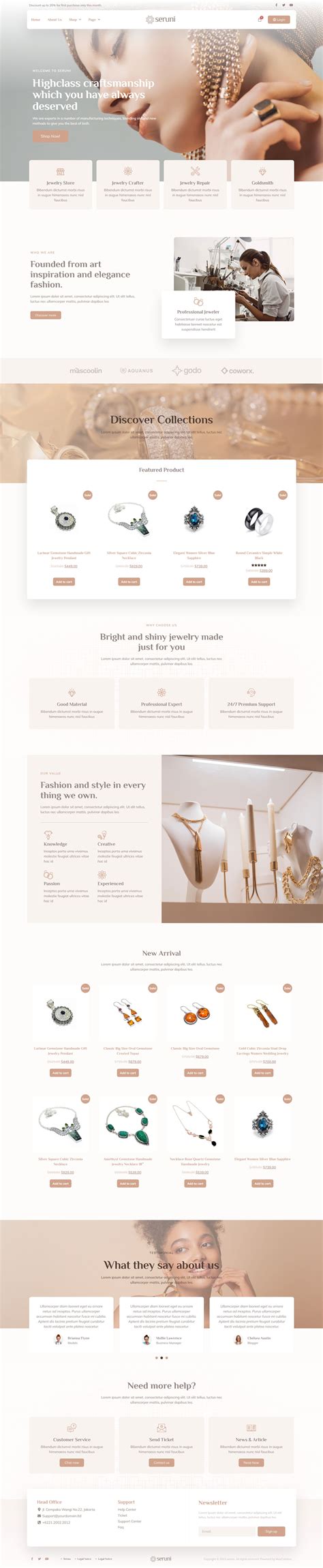 Seruni Jewelry Store Woocommerce Elementor Pro Template Kit By Moxcreative