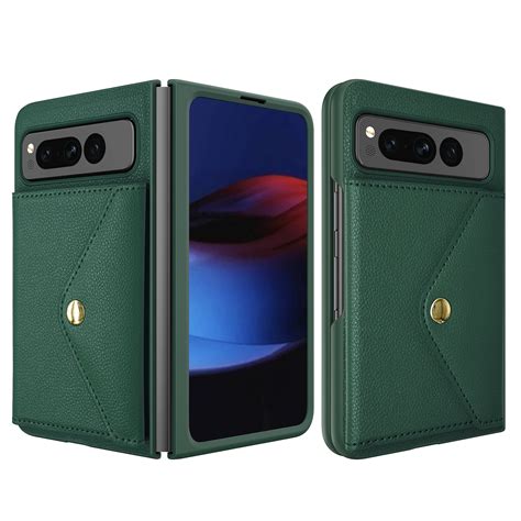 Dteck For Google Pixel Fold Wallet Case Built In Credit Card Storage PU Leather Protective