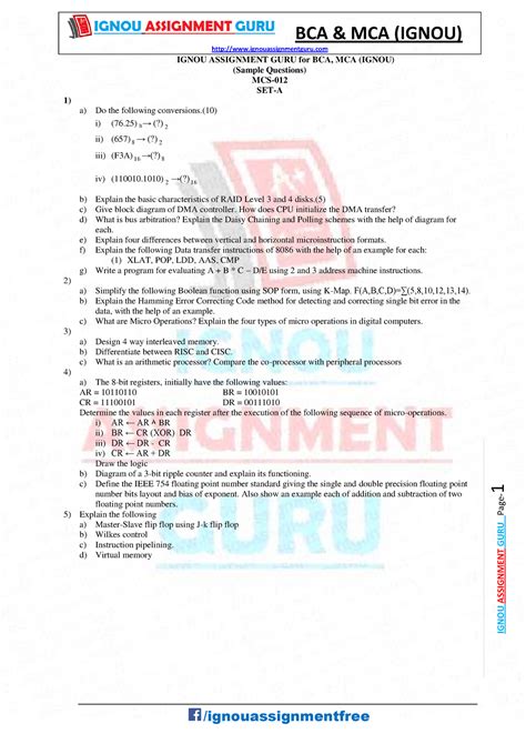 Mcs 012 Assignment 2020 Bca And Mca Ignou Ignouassignmentguru