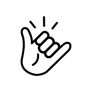 Shaka Hand Gesture Vector Icon With Editable Stroke Outline Vector