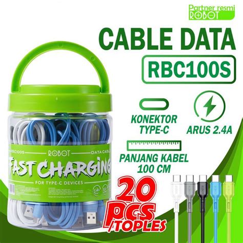 Jual Toples Isi Pcs Rbc S Kabel Robot Rbc S Usb Type C Fast Charging Suport A Isi