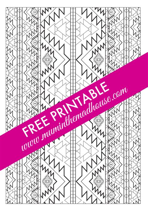 Aztec Pattern Coloring Pages