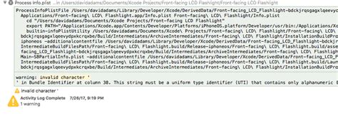 xcode insists that there is an invalid character in bundle identifier