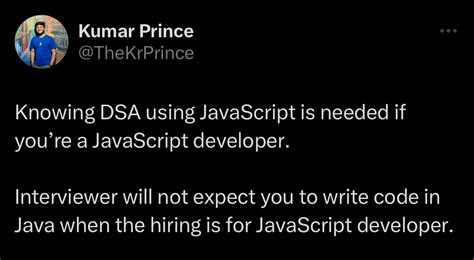 Kumar Prince On Linkedin Dsa Javascript Algorithms Interview