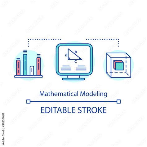 Mathematical Modeling Concept Icon Computer Data Processing
