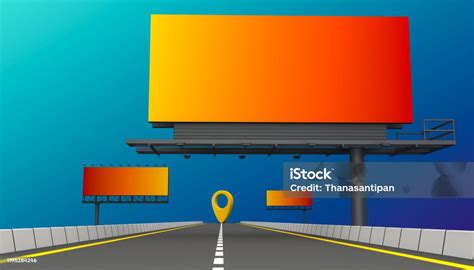 클리핑 경로와 다채로운 배경에 옥외 광고를위한 광고판 공백 3d 렌더링 간판에 대한 스톡 사진 및 기타 이미지 간판 거리 공란 Istock