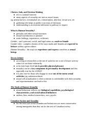 01 What Is Human Sexuality C1 Docx Choices Info And Decision Making Sex Is A Natural