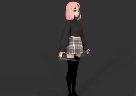 Anime Character C18 3d Model By Cganime