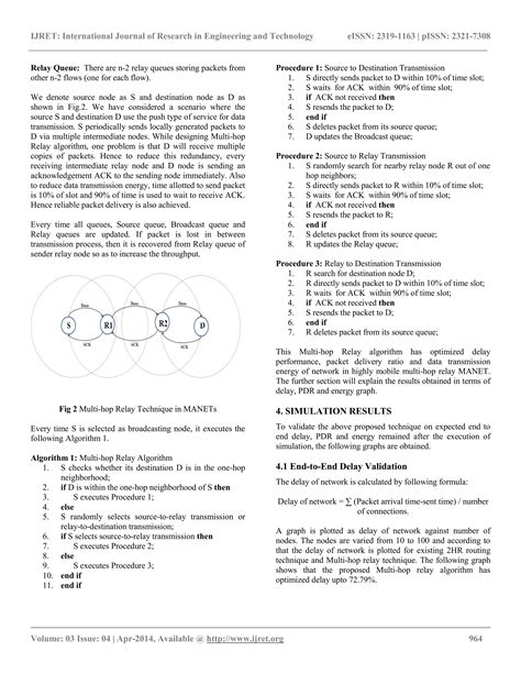 Analysis Of Multi Hop Relay Algorithm For Efficient Broadcasting In