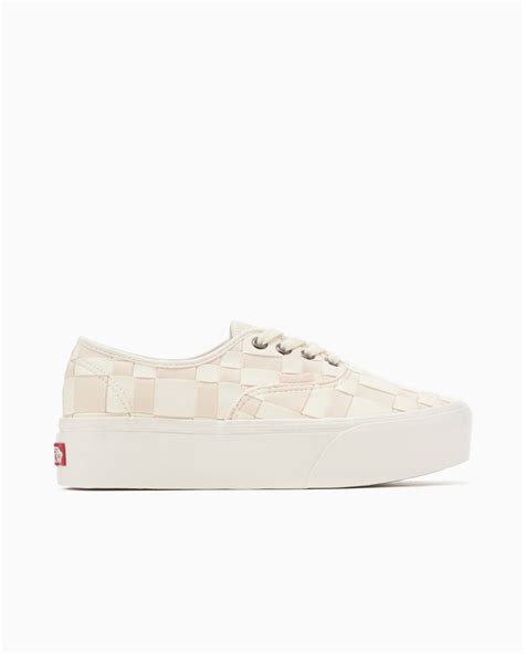 Vans Womens Authentic Stackform Woven Check Beige Vn0a5kxxyl71 Footdistrict