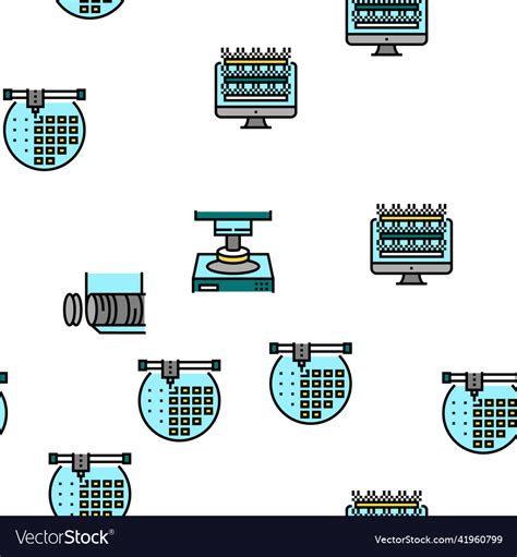 Semiconductor Manufacturing Plant Seamless Vector Image