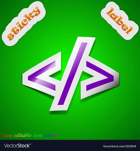 Programming Code Icon Sign Symbol Chic Colored Vector Image