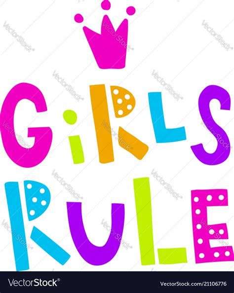 Neon Girls Rule Royalty Free Vector Image Vectorstock