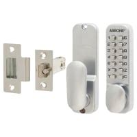 Codelocks CL100 Surface Deadbolt Push Button Code Lock Satin Chrome IronmongeryDirect Same