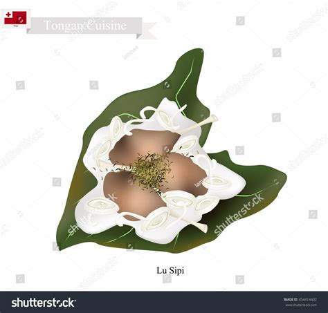 Tongan Cuisine Illustration Lu Sipi Traditional เวกเตอร์สต็อก ปลอดค่าลิขสิทธิ์ 454414402