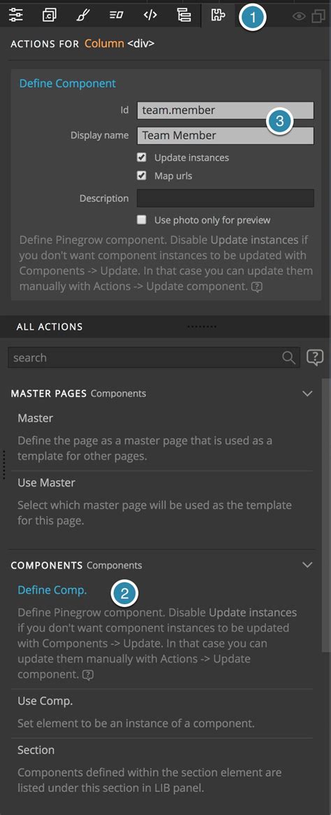 Components Pinegrow Web Editor