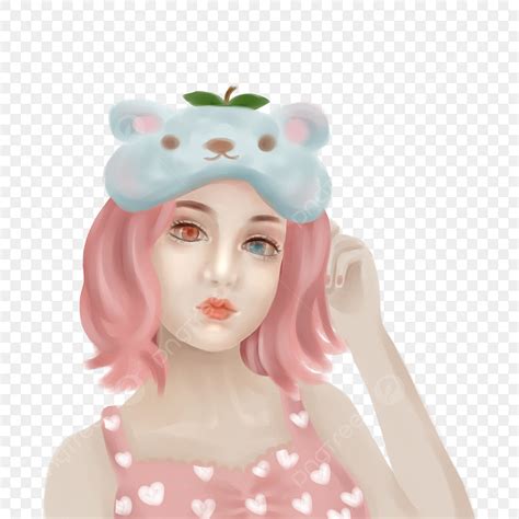 핑크 머리 여성 캐릭터 일러스트 눈 패치 핑크 여성 문자 Png 일러스트 및 Psd 이미지 무료 다운로드 Pngtree