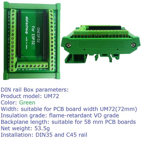 Dnesp32 Din Rail Mount Screw Terminal Block Adapter Module 396