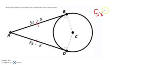 solved cde is tangent to the circle with the center at point d rajah