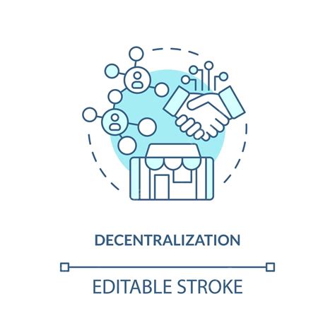 Decentralization Turquoise Concept Icon Line Reality Decentralization Vector Line Reality