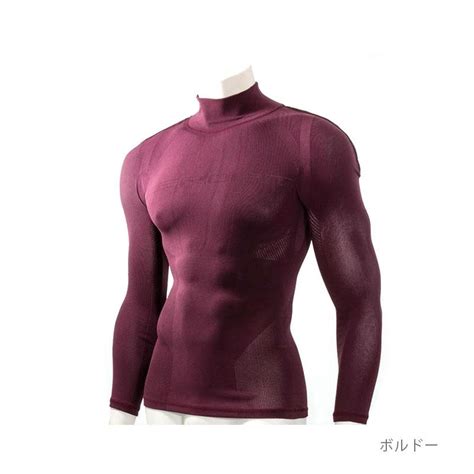 シンプルゼロフィット400 ロゴなし ゴルフ アンダーウェア モックネック ロングスリーブ 抗菌防臭 Upf50 ポリジンだから臭わない
