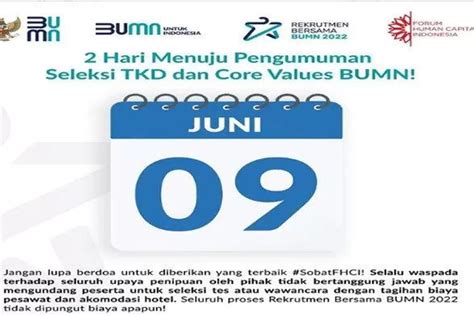 LINK Pengumuman Hasil TKD Dan Core Value BUMN 2022 Simak Cara Ceknya