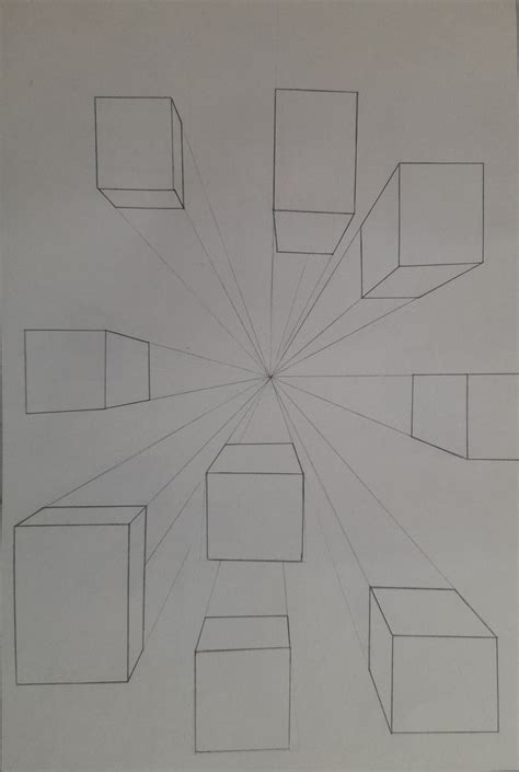 One Point Perspective Cube Perspective Drawing Architecture One
