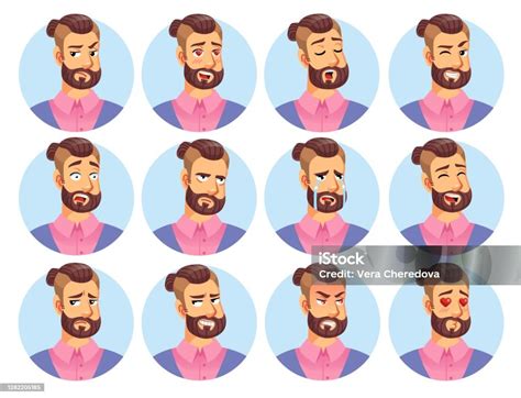 다른 남자 얼굴 긍정적 인 부정적인 표정 남자에 대한 스톡 벡터 아트 및 기타 이미지 남자 남자 사업가 떨어짐 Istock