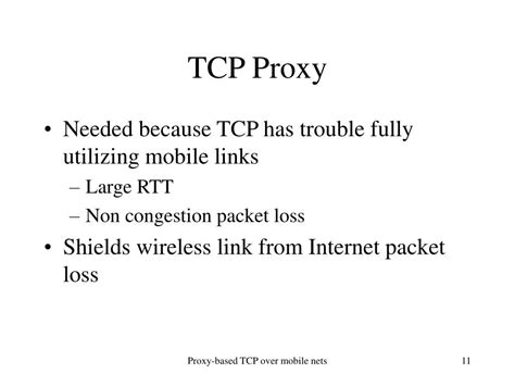 Ppt Proxy Based Tcp Friendly Streaming Over Mobile Networks