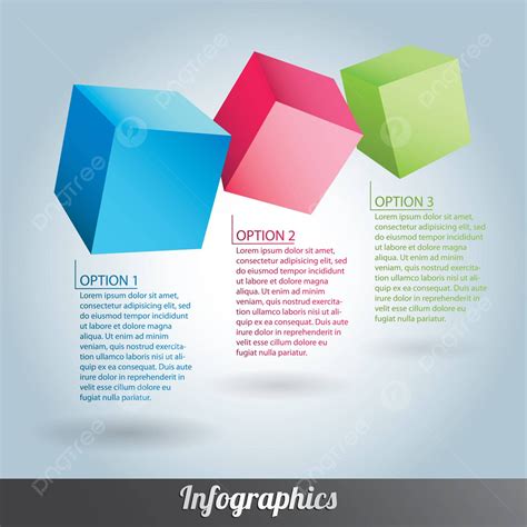 D Cube Progress Template Bright Color Number Vector Bright Color Number PNG And Vector With