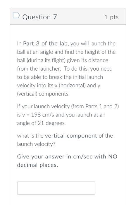 Solved Question 7 1 Pts In Part 3 Of The Lab You Will