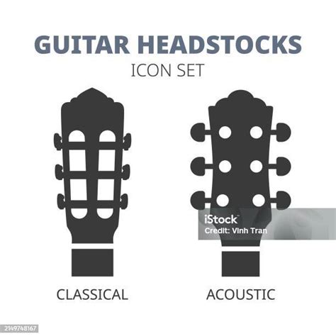 기타 주축대 블랙 실루엣 아이콘 세트 클래식 기타와 어쿠스틱 기타 주축 벡터 그림의 유형 스튜디오 웹 앱 인포그래픽 아이콘 벡터에 대한 스톡 벡터 아트 및 기타 이미지
