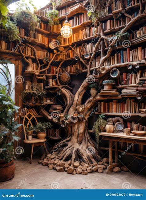 Generative Ai Illustration Of A Tree Made Out Of Books Stock Illustration Illustration Of