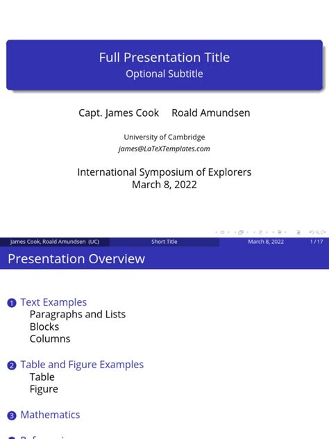 Latextemplates Beamer Presentation V2 0 Pdf Theorem Mathematics