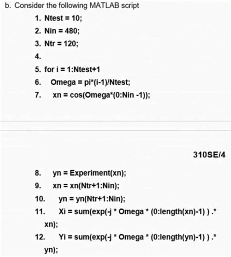 b consider the following matlab script 1 ntest