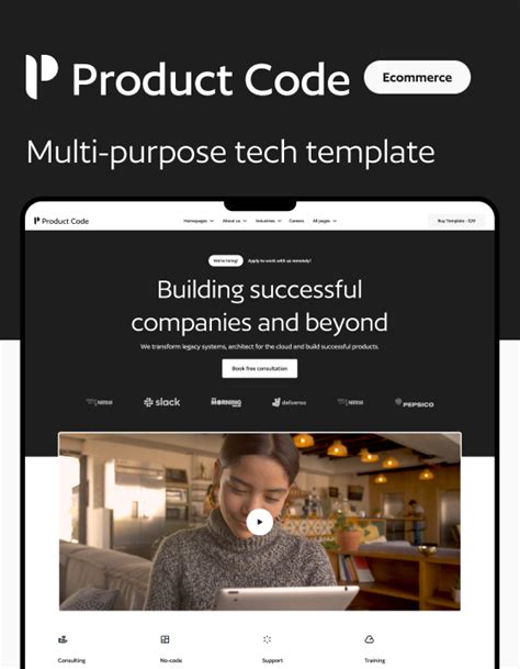 Product Code Ecommerce Website Page Template For Webflow