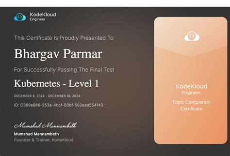 Bhargav P On Linkedin Kodekloud Engineer Kubernetes Aws Kubernetes Aws Kubestronaut