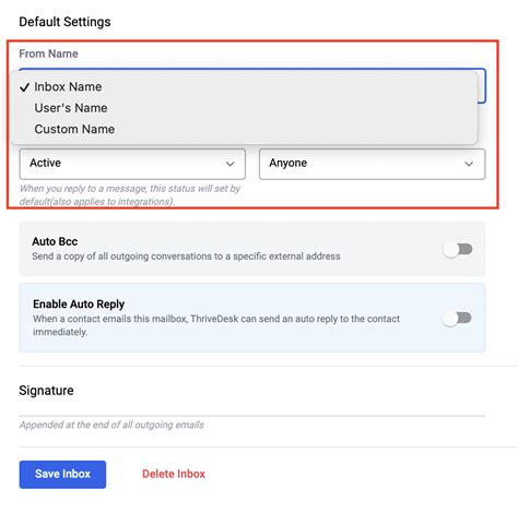 Inbox Settings Explained