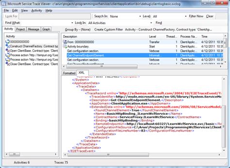 ibloggable implemented wcf service trace viewer part 1